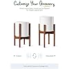 Amazon.com : LE TAUCI 10 Inch Planter with Acacia Wood Stand, Ceramic ...