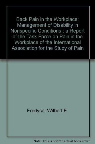 Back Pain in the Workplace: Management of Disability in Nonspecific ...