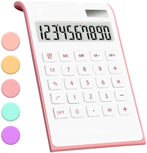 Pink Calculator, Pink Office Supplies and Accessories, 10 Digits Solar ...