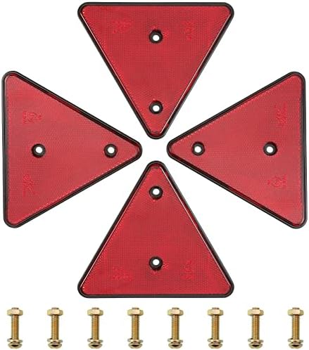 SPARKMOTO 4pcs Trailer Reflectors, Emark approved red reflectors for ...