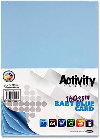 A4 Blue Card 50 Sheets Light Blue Card 160gsm Coloured A4 Printer ...