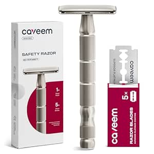 Amazon.com: CAVEEM Double-Edge Safety Razor, Single-Blade Razors with 5 ...