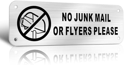 London Heritage Metal No Junk Mail Sign Sticker Self Adhesive Door Wall ...