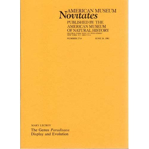 The Genus Paradisaea: Display and Evolution: M. Lecroy: Amazon.com: Books