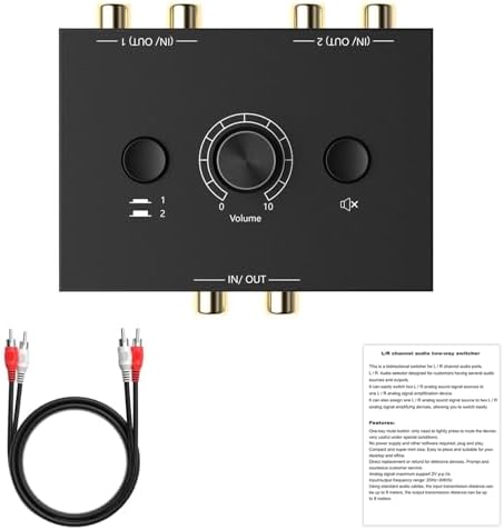 Amazon.com: Stereo Audio Selector Splitter Box RCA Audio Switch Audio ...