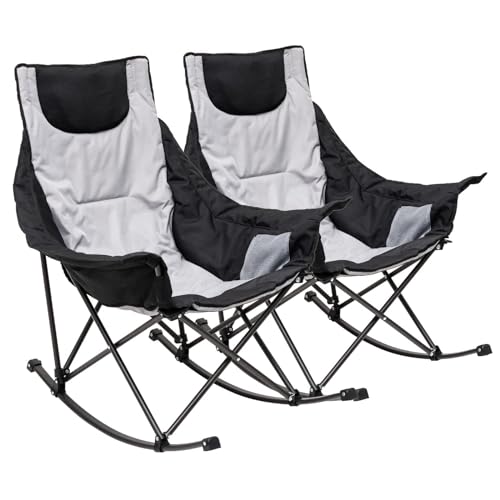 SUNNYFEEL Camping Rocking Chair, Luxury Padded Recliner, Oversized ...