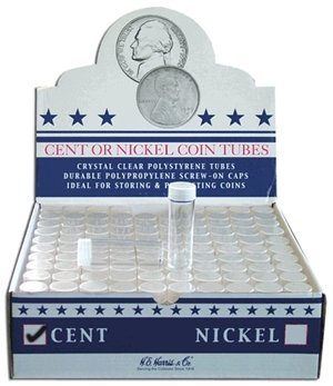 Amazon.com: 100 Round Cent Coin Tubes Round Cent New Crystal Clear ...