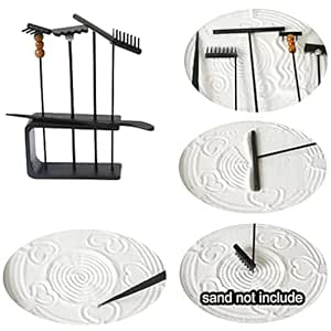 Mini Black Zen Garden Rake – Japanese Bamboo Table Top Rock Sand Garden ...
