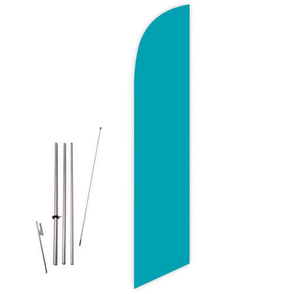 Amazon.com : Solid Teal Color Advertising Decorative Feather Flag with ...