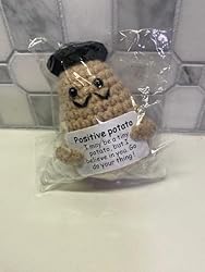 Amazon.com: Draupnir Positive Potato, 3 inch Mini Funny Knitted Wool ...