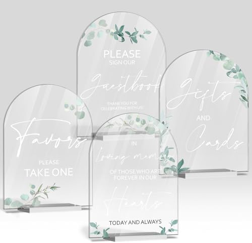 Amazon.com: 6 Pcs Acrylic Wedding Reception Signs Clear Table ...