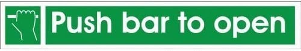 UK Safety Store Pack of 2 x 300mm x 100mm Push Bar To Open Door Signs ...