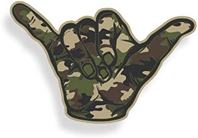 Amazon.com: Camo Hang Loose Sticker Sign Symbol Old School Surf Cup ...