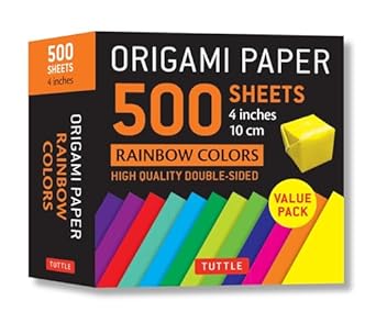 Origami Paper 500 Sheets Rainbow Colors 4" 10 Cm: High Quality Double ...