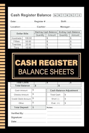 Amazon.com: Cash Register Balance Sheets: Cashier Log Book | Tracking ...