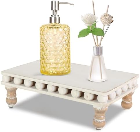 Amazon.com: NIKKY HOME Farmhouse Beaded Wood Riser for Bathroom Kitchen ...