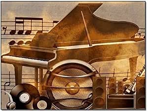 QITEX Large Canvas Wall Art Music Poster Vintage Wall Art Piano ...