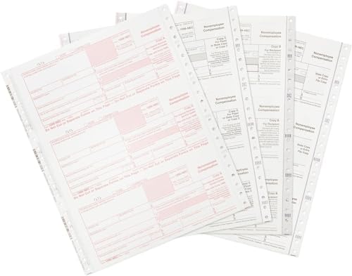Amazon.com : Continuous 1099-NEC 3 Part Carbonless 2024 Tax Forms for ...