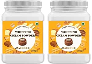Jamboree Whipping Cream Powder Whip Cream for Cakes, Muffin, Pastries 400g (200gX2) : Amazon.in ...