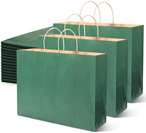 Amazon.com: 25 Pcs 16 x 5.1 x 12 Inch Gift Bags Large Kraft Paper Gift ...