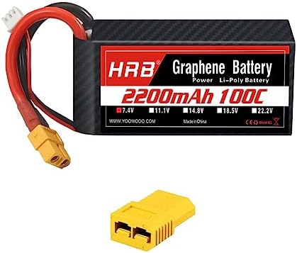 Amazon.com: HRB 2S 2200mAh Lipo Battery XT60 100C 7.4V Graphene RC Lipo Battery Compatible with ...