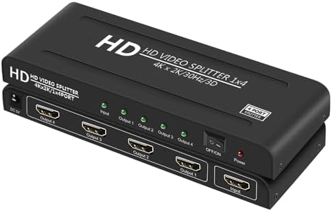 Amazon.com: LinSeek 4K HDMI Splitter 1 in 4 Out - 4 Port Powered HDMI ...