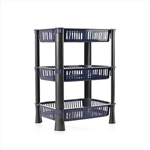 Kuber Industries 3-Tier Plastic Fruits & Vegetable Rack for Kitchen ...