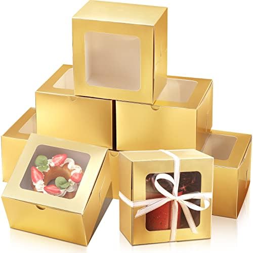 Amazon.com : Efavormart 100pcs of 4x4x2 Gold Cake Box for Candy Treat ...