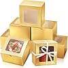 Amazon.com: Thenshop 50 Pcs Bakery Boxes with Window 6 x 6 x 4 Inch ...