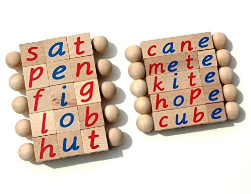 Quality Montessori Phonetic and Silent E Wooden Reading Block - Want It All