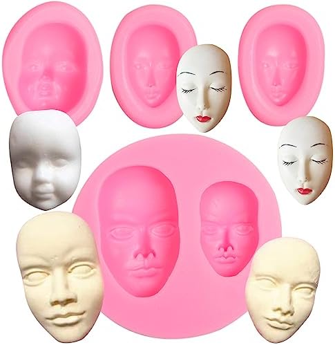 Amazon.com: Funshowcase 3D Human Face Silicone Mold for Sugarcraft ...