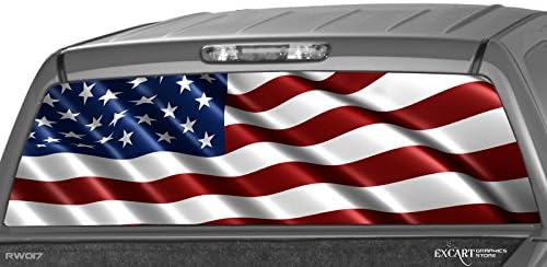 Amazon.com: MotorINK American Flag Striped Banner Rear Window Graphic ...