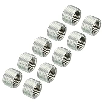 PATIKIL M16x1.5mm to M12x1mm Thread Adapters Sleeve Reducing Nut, 10 ...