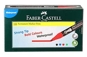 Faber-Castell Permanent Marker Pen - Pack of 10 (Red) : Amazon.in: Toys ...