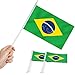 Brazil Stick Flag, ANLEY Brazilian 5x8 inch (12 X 20cm) HandHeld Mini ...