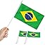 Brazil Stick Flag, ANLEY Brazilian 5x8 inch (12 X 20cm) HandHeld Mini ...