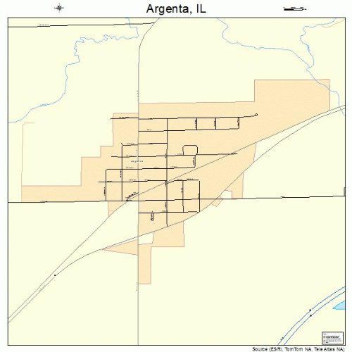 Amazon.com: Large Street & Road Map of Argenta, Illinois IL - Printed ...