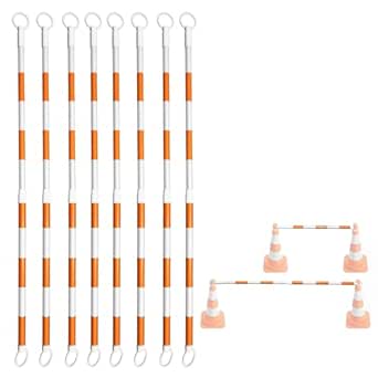 Vilnow 8-Pack Retractable Traffic Safety Cone Bar - 4Ft to 8.8Ft ...