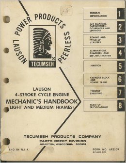Lauson 4-Stroke Cycle Engine Mechanic's Handbook (Light and Medium ...