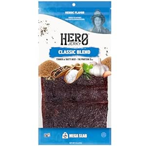 Amazon.com: Hero Jerky Classic Mega Beef Jerky Slab – Naturally Smoked ...