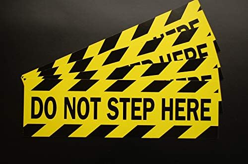 Amazon.com: Do Not Step Here Stickers Vinyl Decals (4 Pack) 6" X 2.5 ...