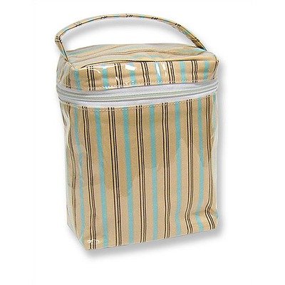 Amazon.com : Insulated Bottle Bag in Cocoa Dots Pinstripes : Baby Gift ...