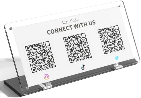 Amazon.com: HIIMIEI Acrylic QR Code Stand: Foldable Slant Back Sign ...