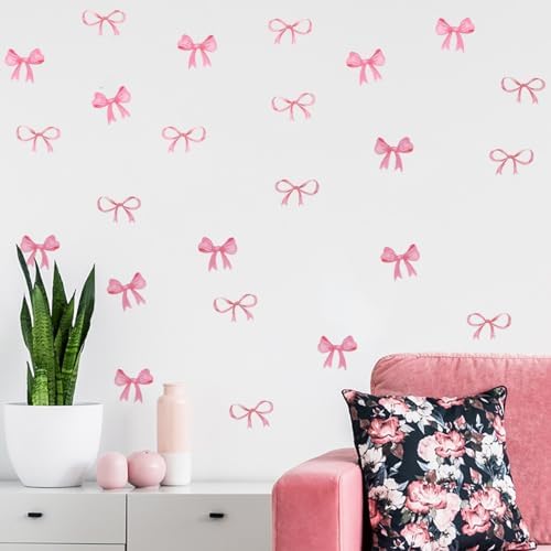 Amazon.com: DXLING 48pcs Pink Ribbons Wall Stickers for Kids Room ...