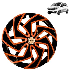 PRIGAN Wheel Cover for TATA Tiago New 14 Inch Black Orange Wheel Cap ...