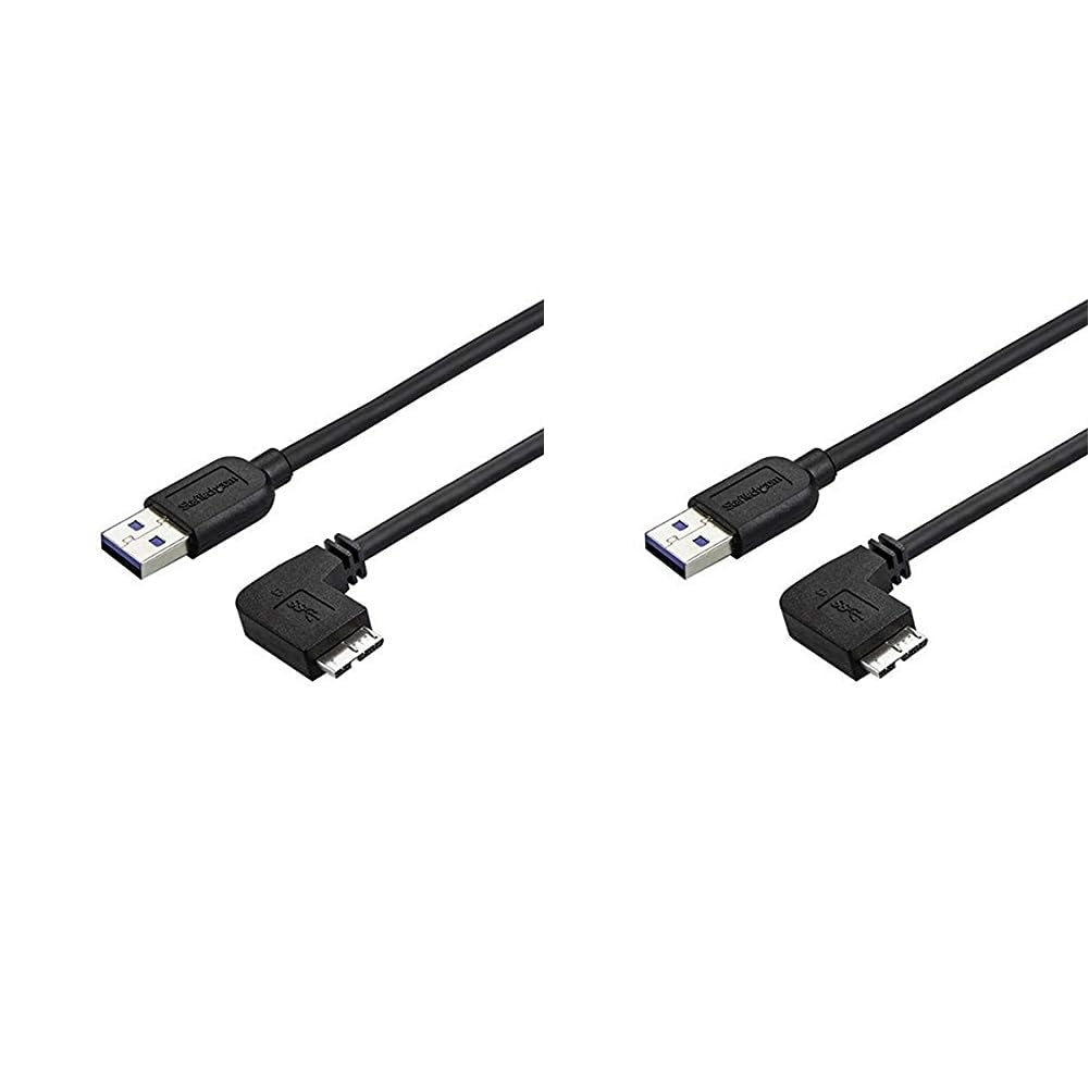 Amazon.com: StarTech.com 1m 3 ft Slim Micro USB 3.0 Cable M/M - Right ...
