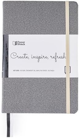 Paper Shack Journal Notebook With Pebble Grey Hard Cover - Dot Grid ...
