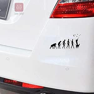 stickerbuy™ Human Evolution Car Stickers Black l x h (10.05 x 10.05cm ...