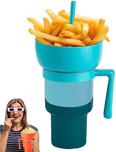 Amazon.com: EYNEL Stack n' Sip Snack Cups, 4 Pack Reusable Plastic ...