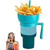 Amazon.com: Snack and Drink Cup, Cup Bowl Combo with Straw, Stadium ...